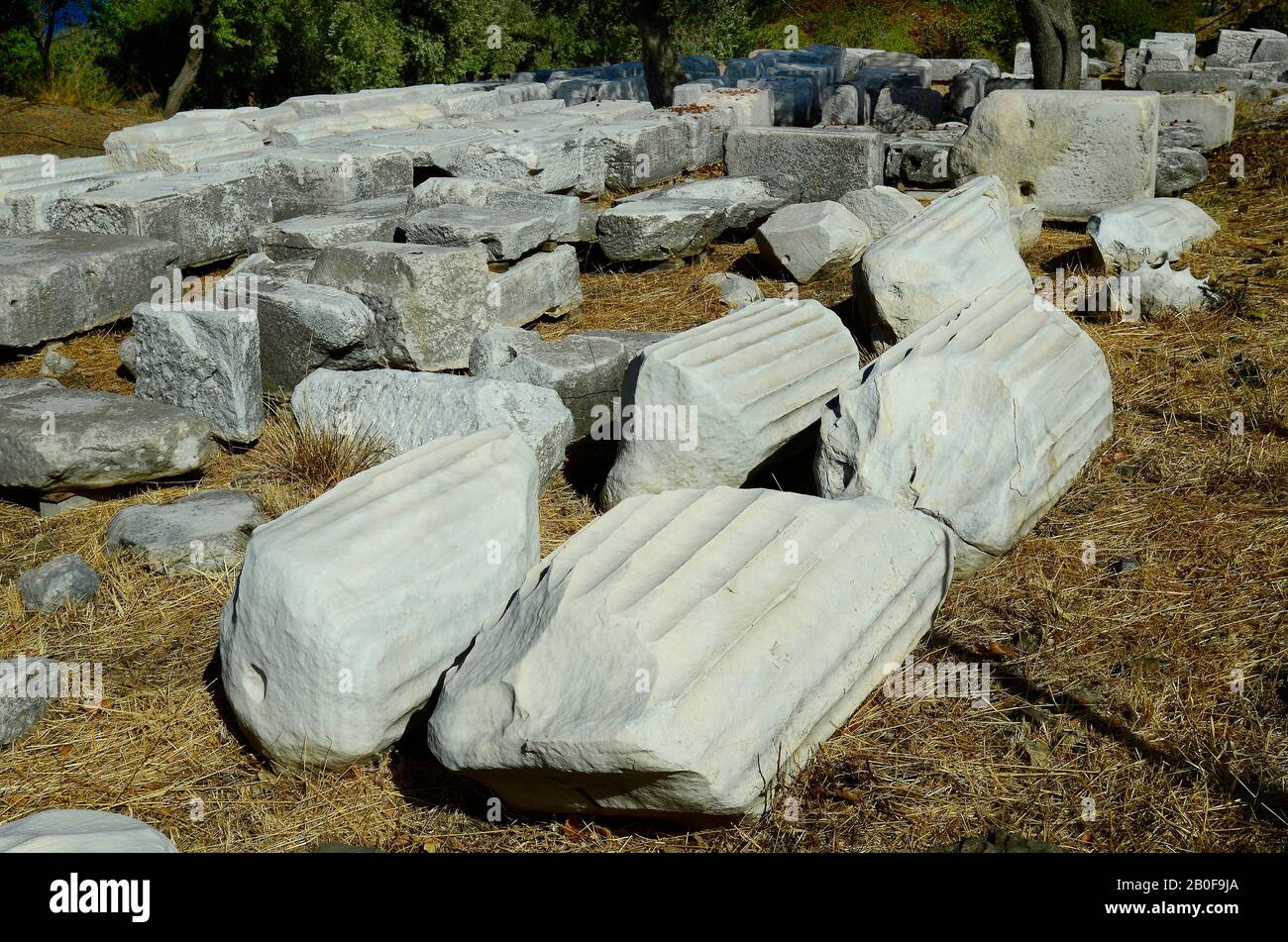 Greece, Samothrace, Sanctuary of the great gods in Palaeopolis, ancient ...