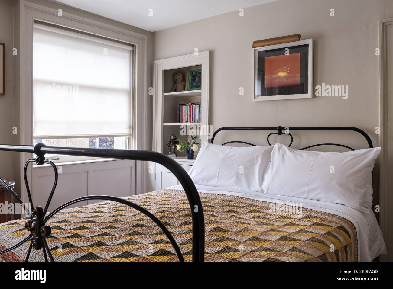 The quilted counterpane is one of a large number from a Chelsea artist ...