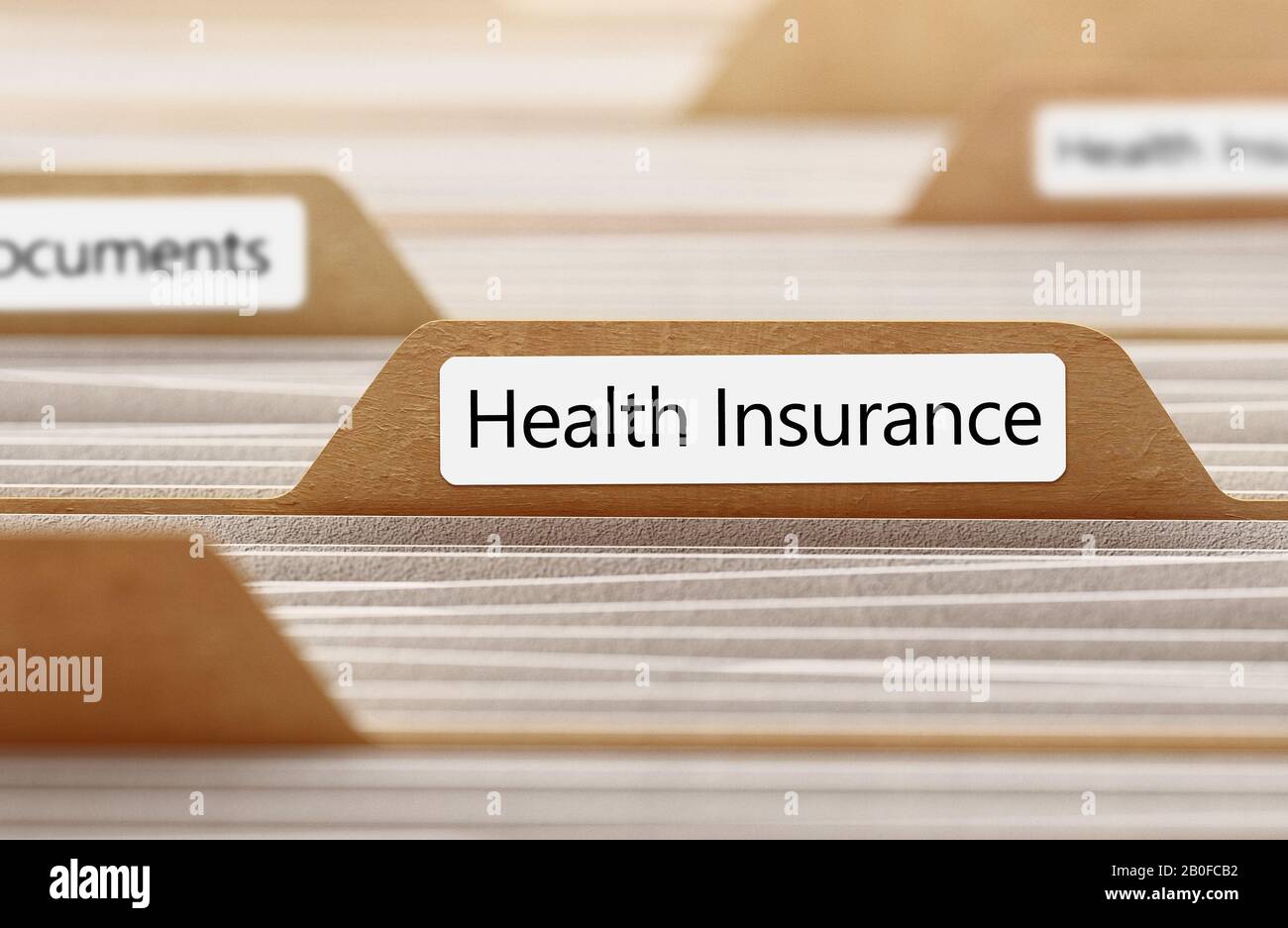 Health Insurance. Folder Name in Directory. 3d rendering Stock Photo ...