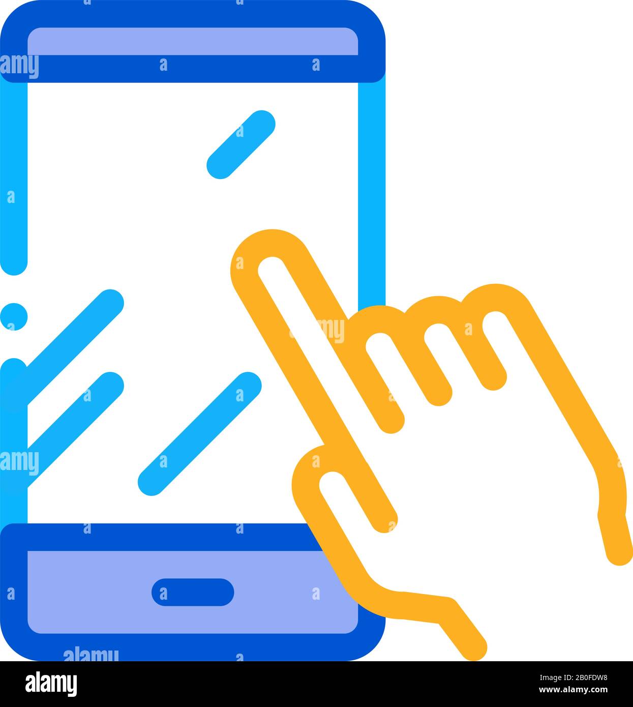 Hand Touch Phone Icon Vector Outline Illustration Stock Vector Image ...