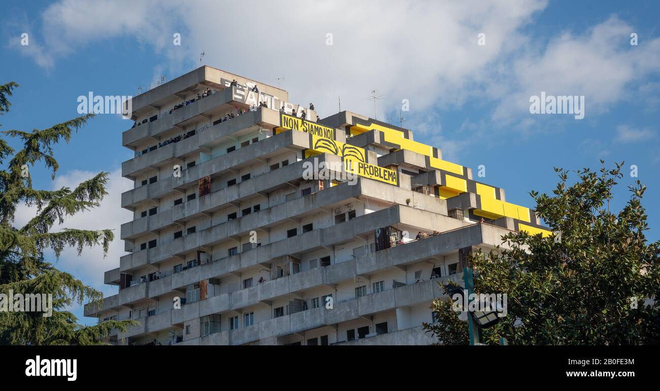 Naples - Italy. 20 february 2020: Historical day for Scampia. after 40 ...