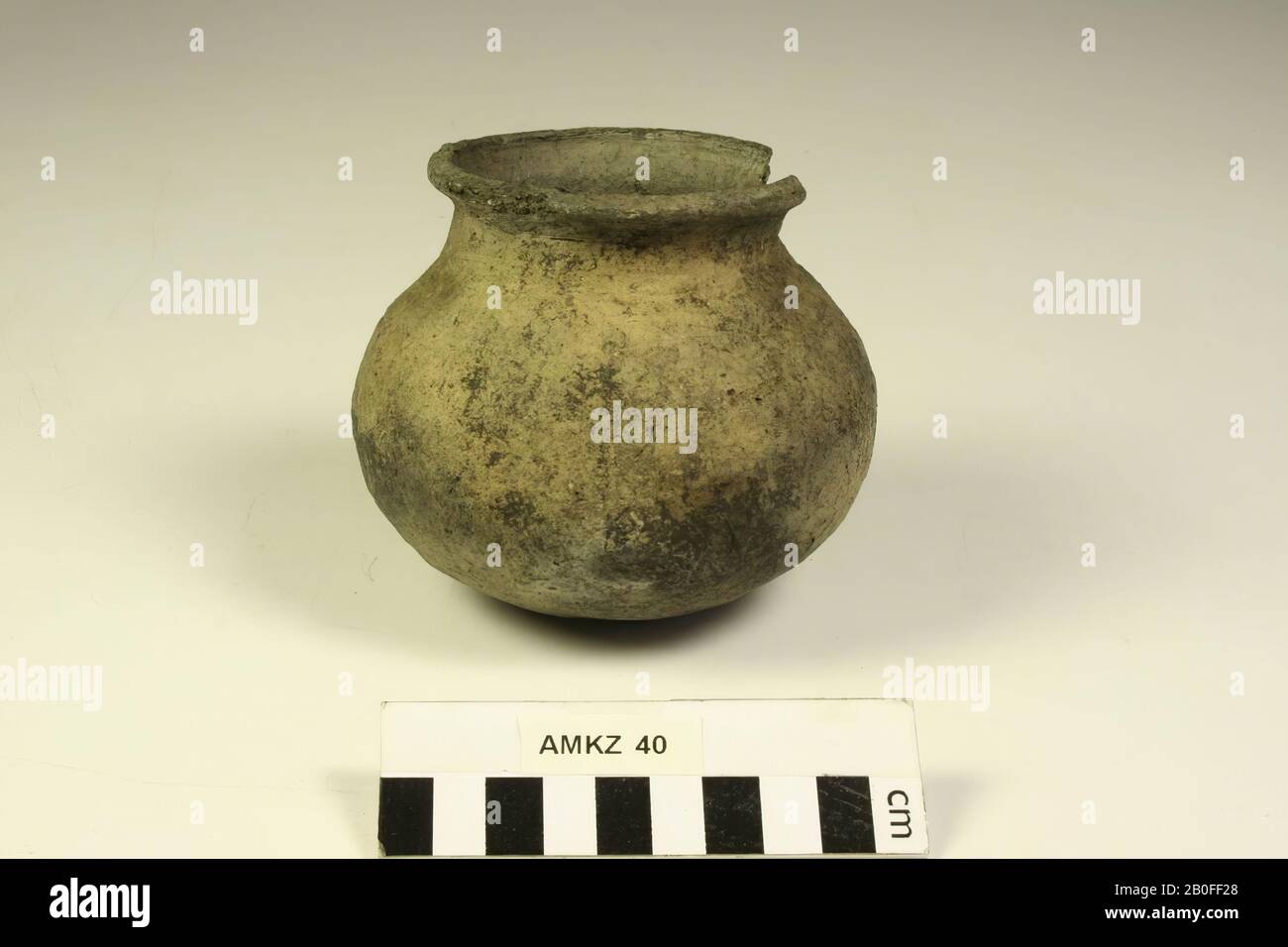 Saxon ball pot. Chips from the edge, ball pot, earthenware (hand shaped ...