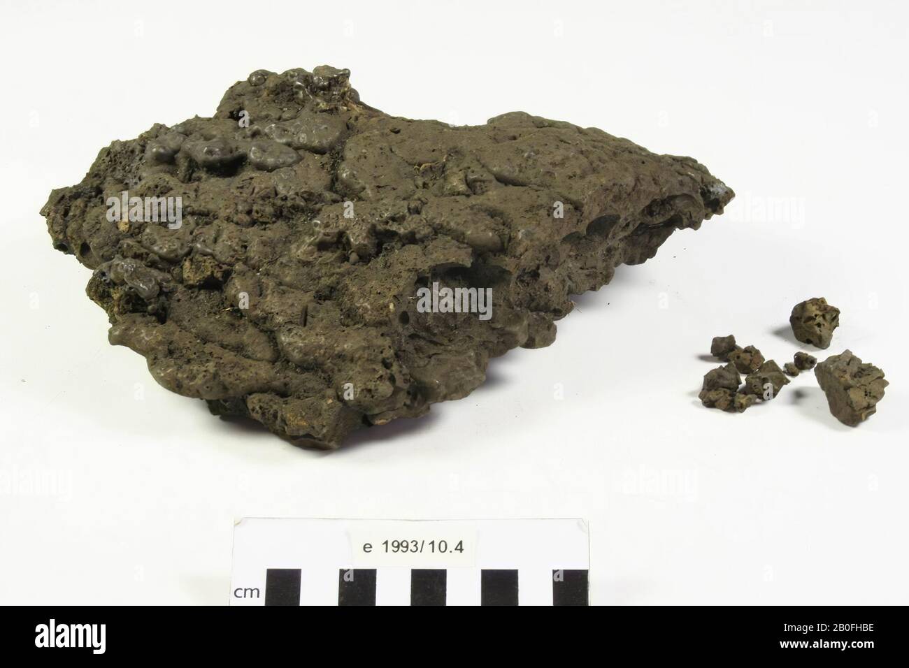 The Netherlands Middle Ages, flowing slag, metal, iron, 19.3 x 25 x 7.5 ...