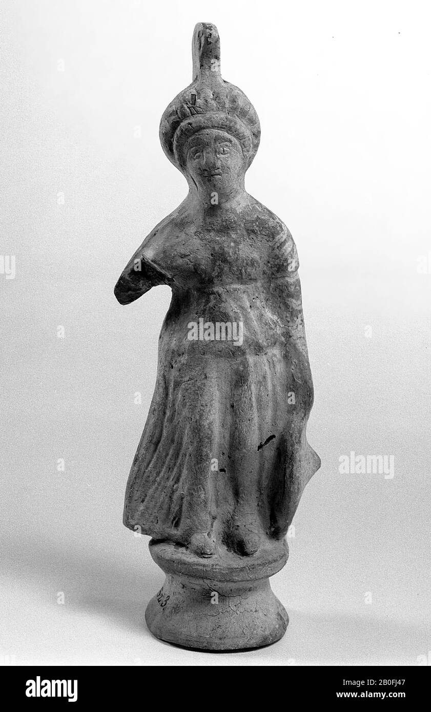 Minerva figurine of terracotta. Arm is missing, hairline cracks and a ...