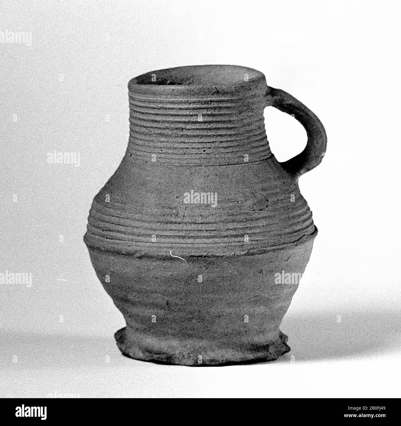 Gray Medieval jug, can, earthenware, turntable, almost stoneware, h: 14 ...
