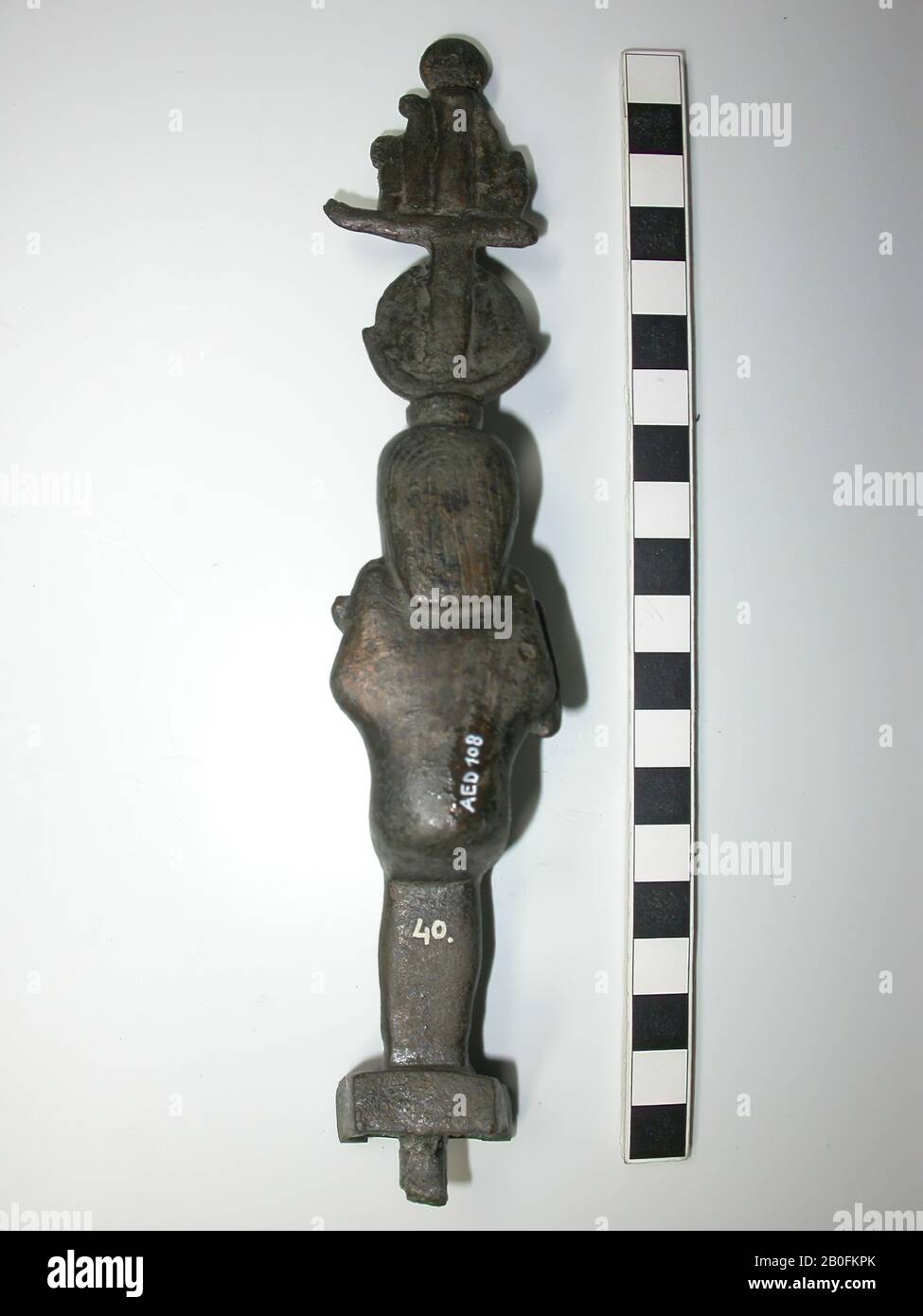 statue, Osiris-Aah, sitting, lunar, crescent moon, bronze, god, bronze ...