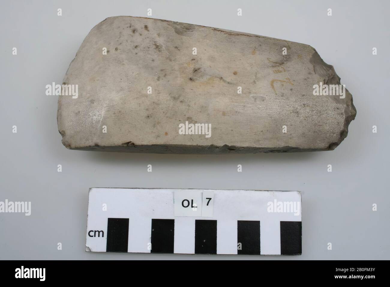 Flint stone wedge, polished., Wedge, stone, flint, 14.5 x 7 x 2.7 cm ...