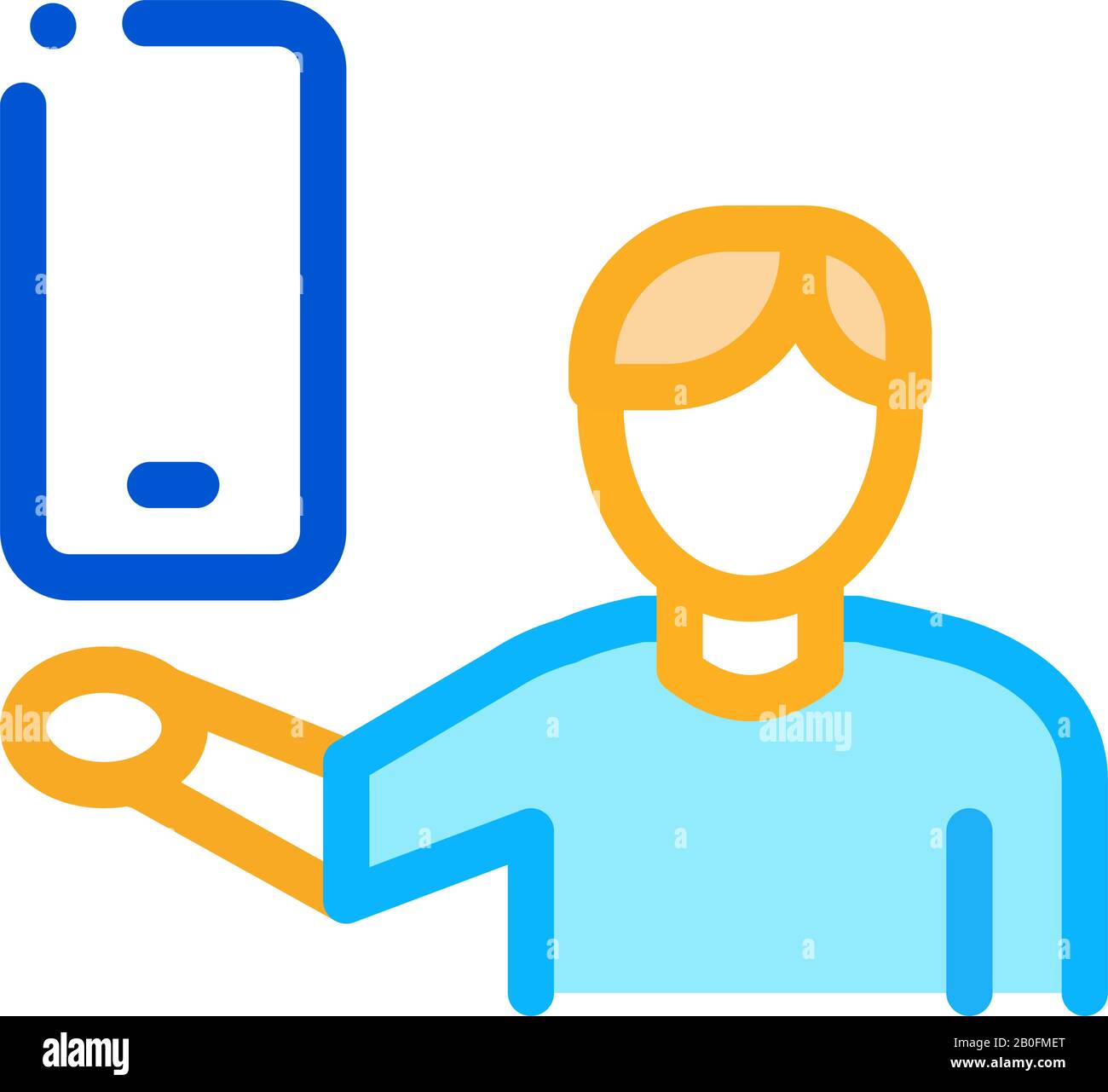 Man Hold Phone Icon Vector Outline Illustration Stock Vector Image ...
