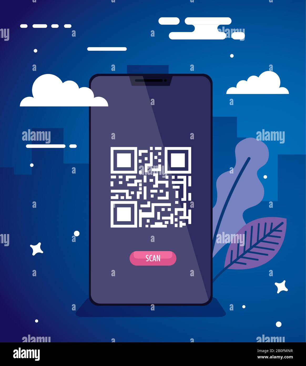 smartphone device with scan code qr Stock Vector Image & Art - Alamy