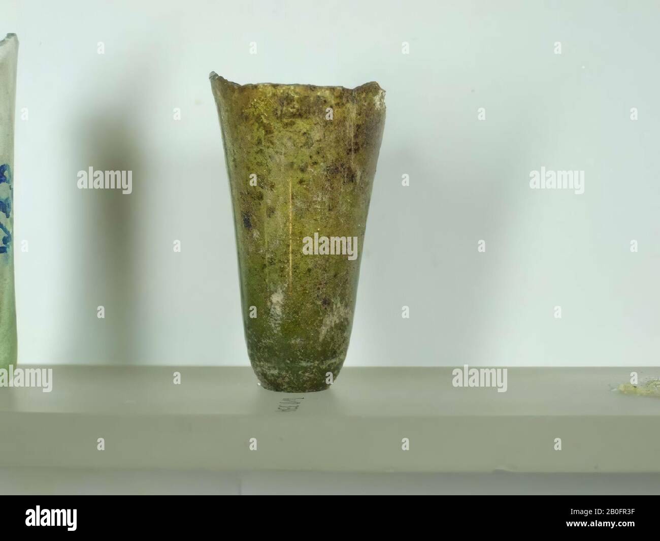 glass fragment, 1 fragment of funnel beaker bottom, height 4,7 cm ...