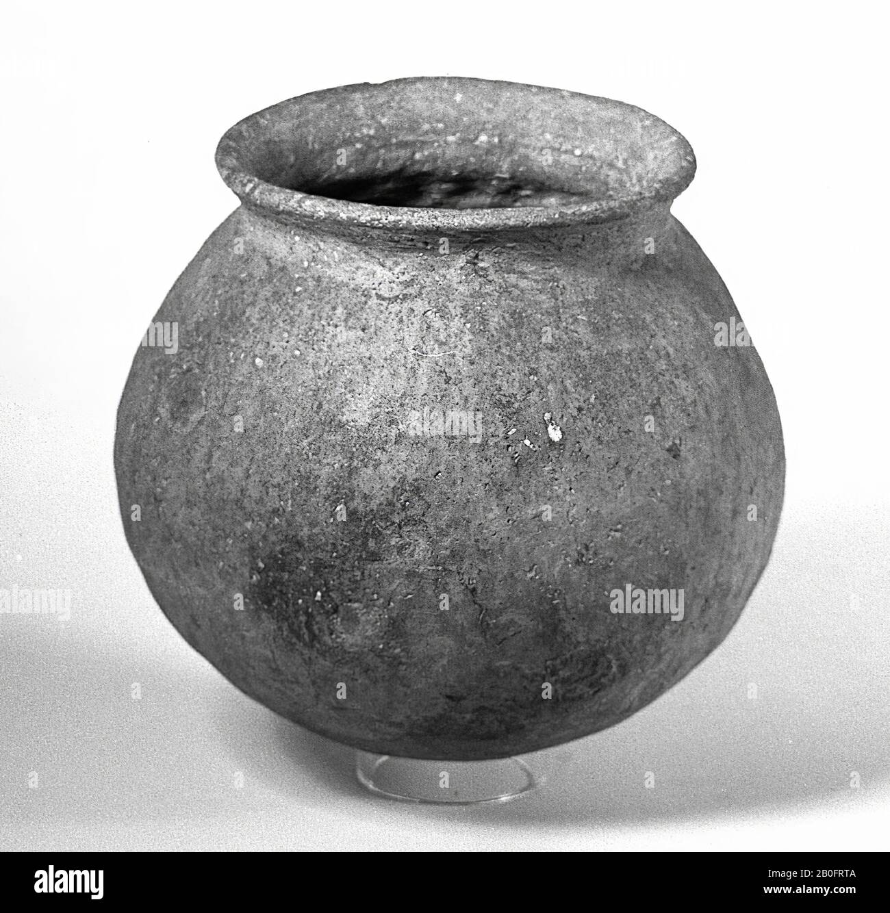 Ball pot with bevelled edge. Old bondings and additions., Pot, ball pot ...