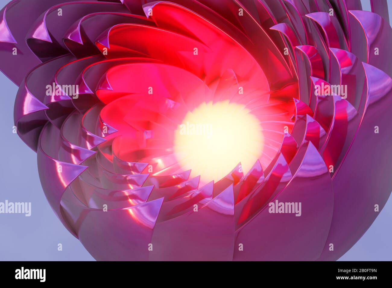 Pink flower made of metal abstraction background space plant with a ...