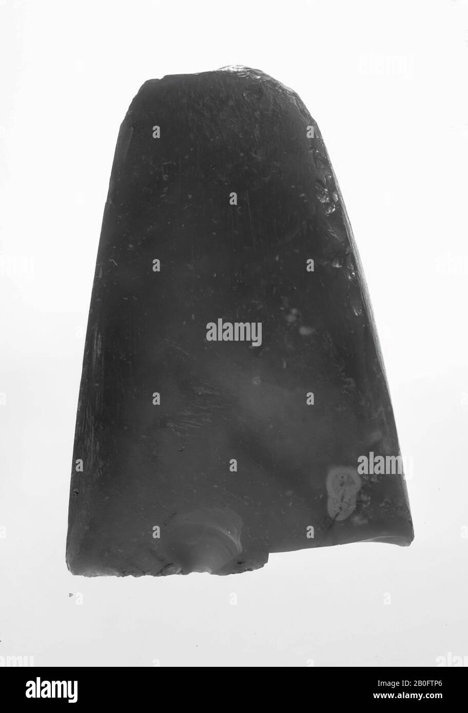 smooth-cut chisel of gray flint, the cut of which is damaged, ax, stone ...