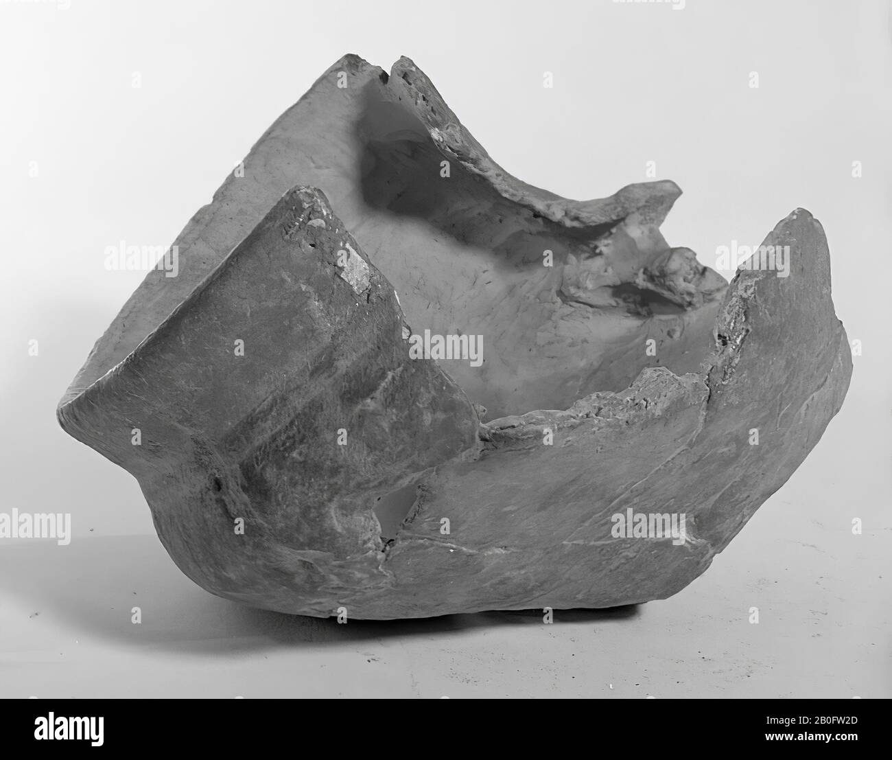 Plaster cast of a fragment of an urn, casting, urn, fragment, plaster ...