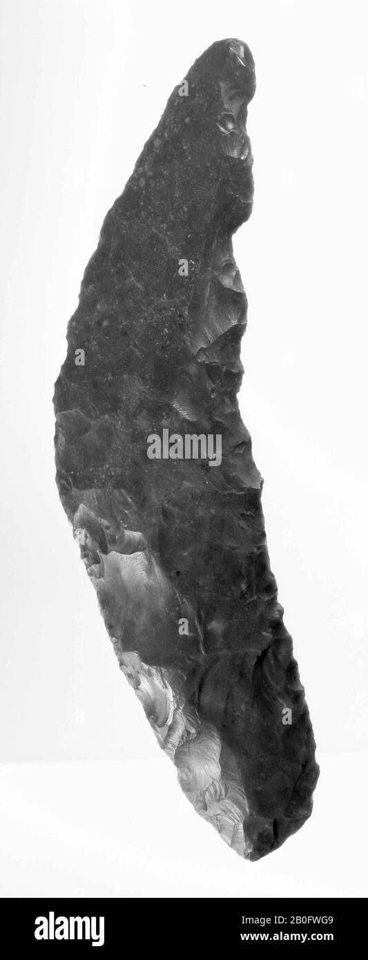 beautiful, long flint sickle, sickle, stone, flint, length: 16.5 cm ...