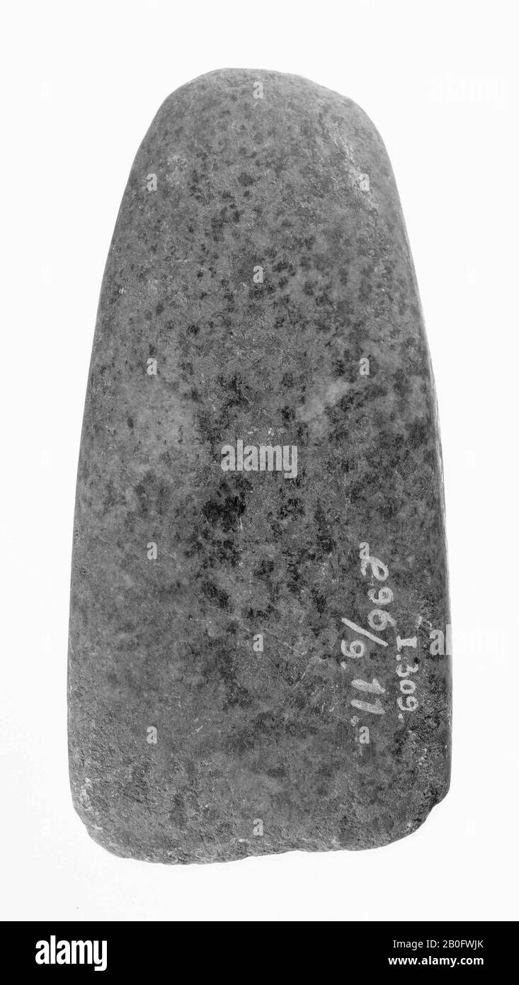 chisel of blue granite, bone on the cut, weathered, ax, stone, length ...