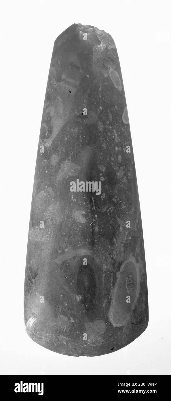 large stone ax, oval cross section, flint, polished, ax, stone, flint ...