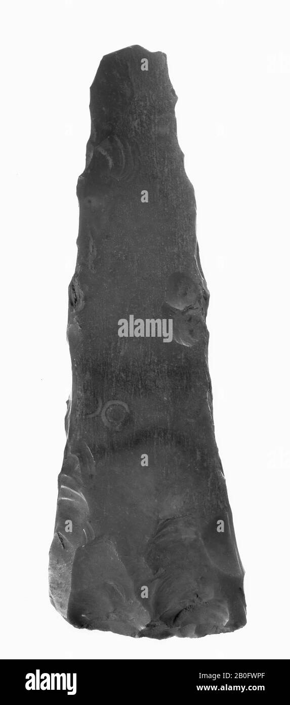polished ax of flint, ax, stone, flint, length: 13.7 cm, prehistory ...