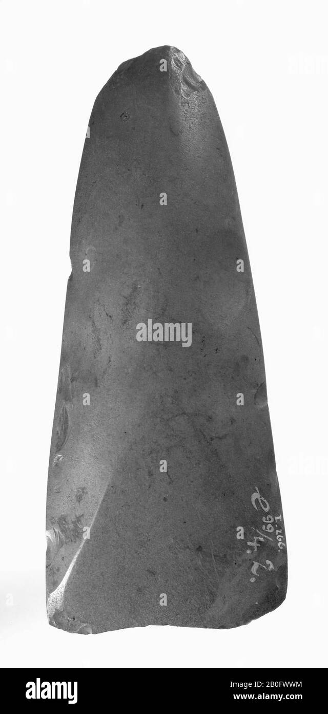 light gray chisel of flint, with sharp cut, finely cut, ax, stone ...