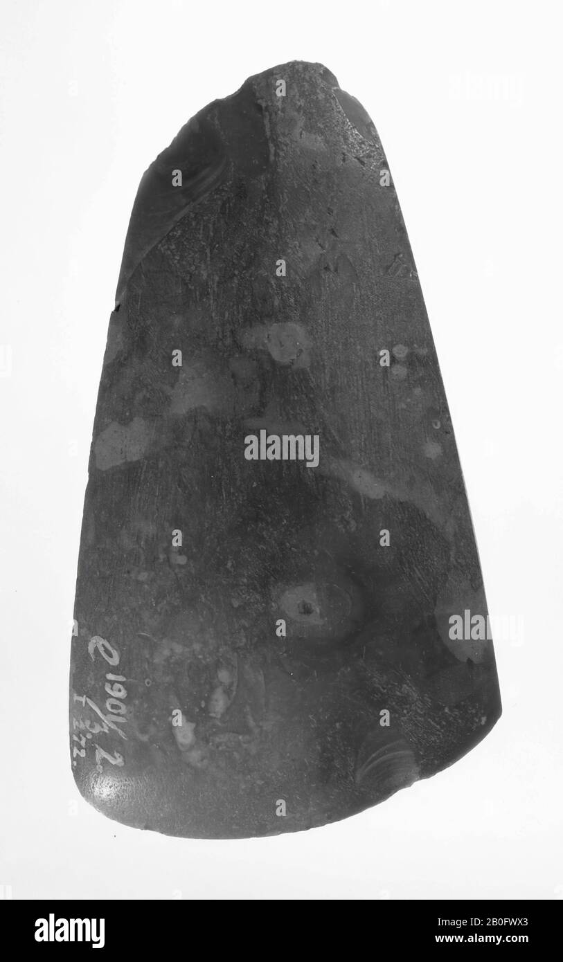 polished ax of flint, ax, stone, flint, length: 10.7 cm, prehistoric ...