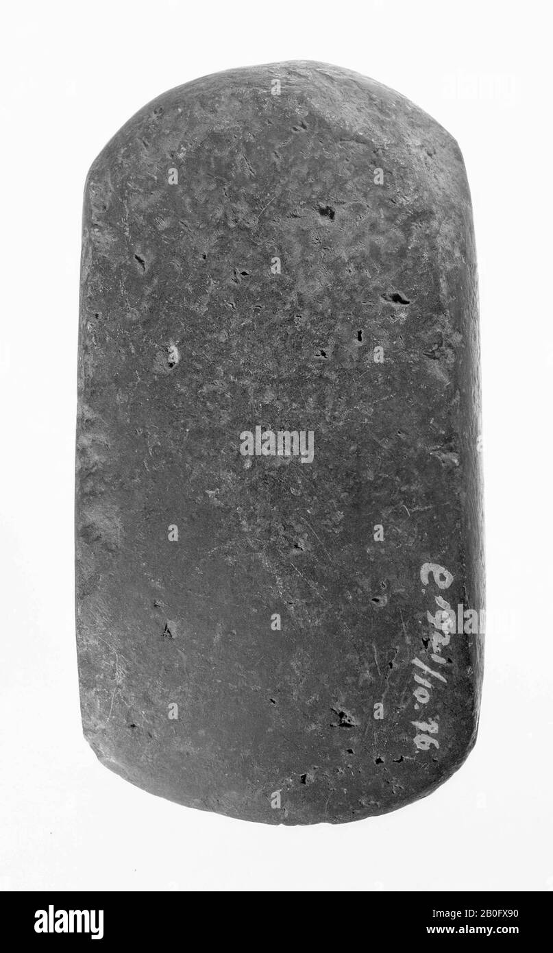 polished stone ax, ax, stone, length: 9.4 cm, prehistoric -4000 Stock ...