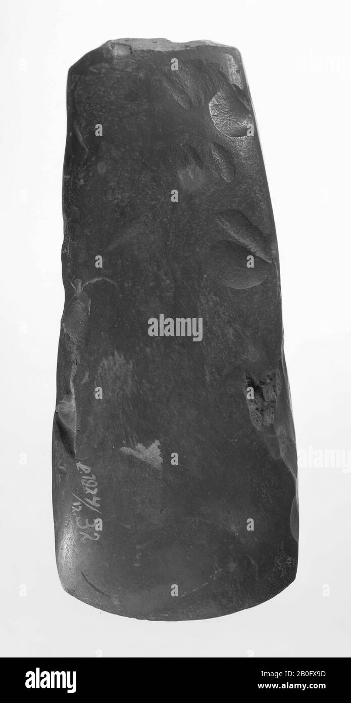 flint ax with thick back, rectangular cross section, polished, ax ...