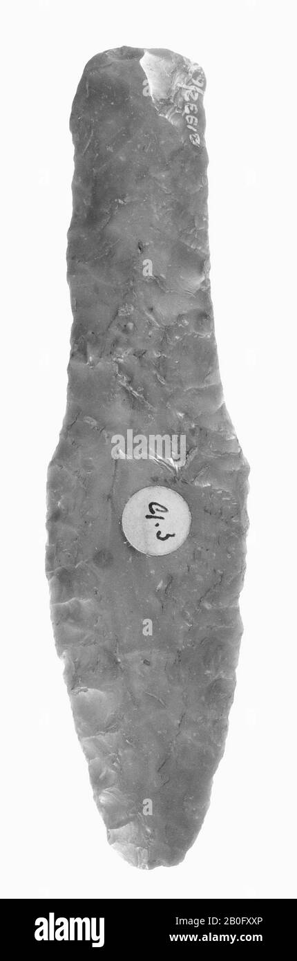 lance point of light brown flint, dagger, stone, flint, length: 11.5 cm ...