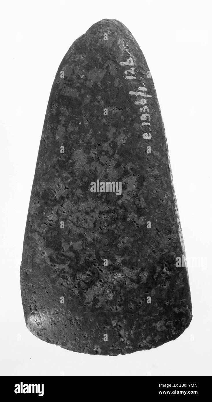spiked ax of speckled rock, ax, stone, length: 9.6 cm, prehistoric ...