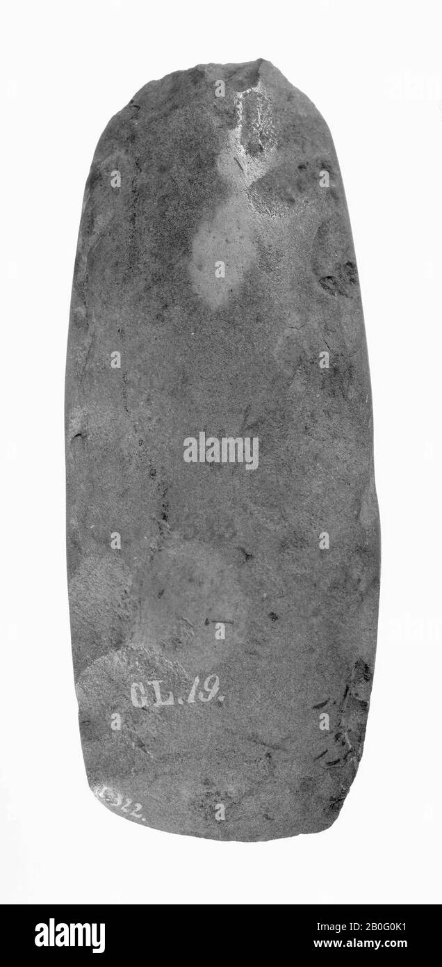 polished ax of flint, ax, stone, flint, 12.5 x 5 cm, prehistoric -4000 ...