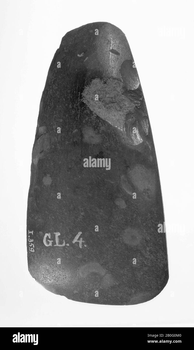 polished ax of flint, ax, stone, flint, 11.2 x 5.5 cm, prehistoric ...