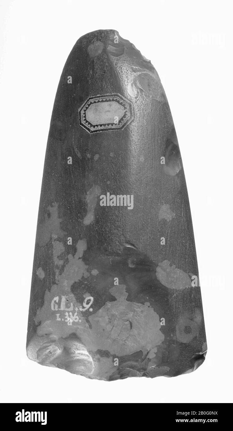 polished ax of flint, ax, stone, flint, 12 x 6 cm, prehistoric -4000 ...