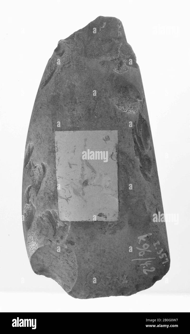 polished ax of flint, ax, stone, flint, length: 10.2 cm, prehistoric ...