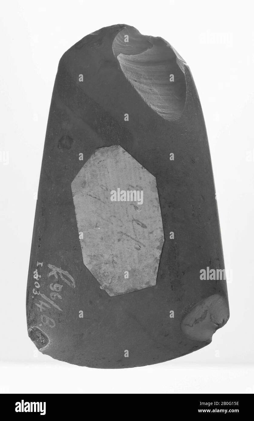 polished ax of flint, ax, stone, flint, length: 9.6 cm, prehistoric ...