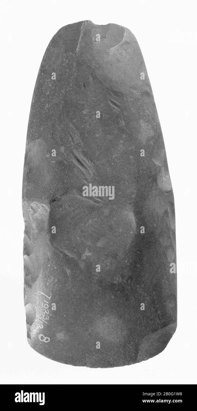 polished flint ax with thin spine, ax, stone, flint, length: 11.4 cm ...