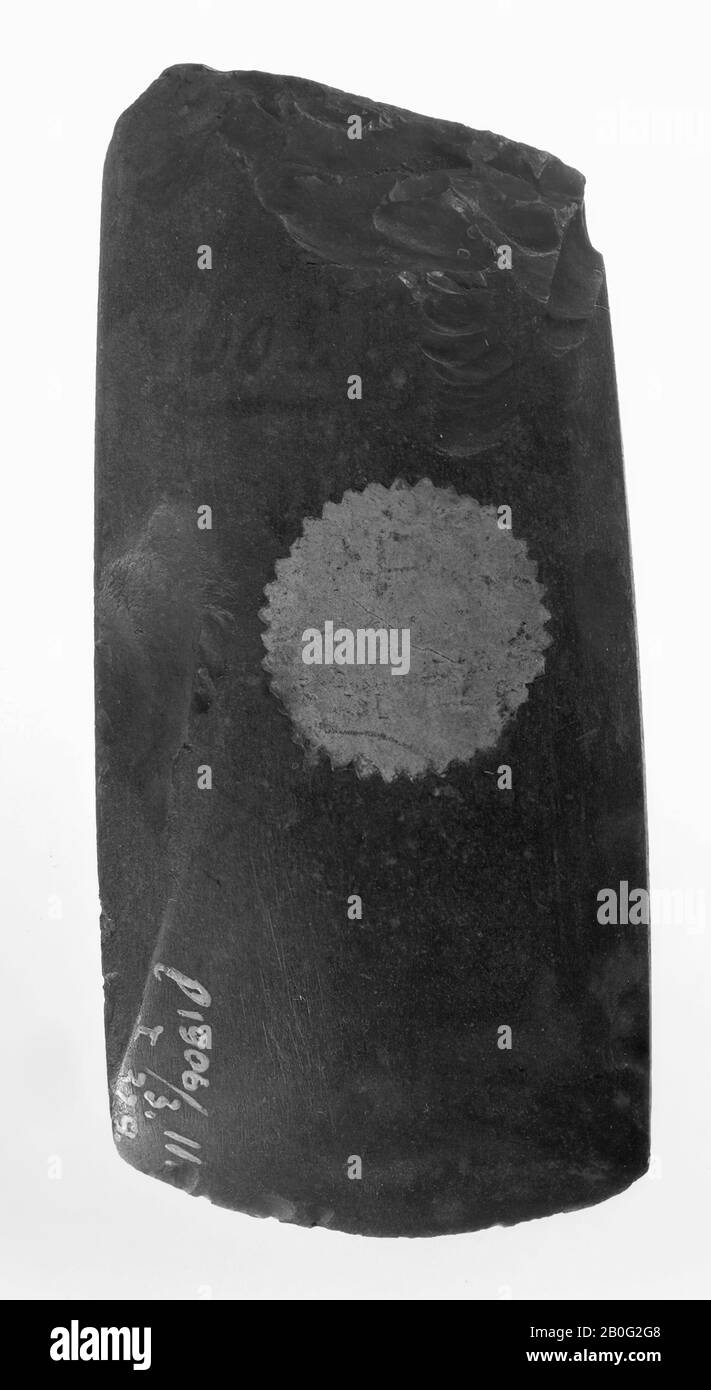 polished ax of flint, ax, stone, flint, length: 8.9 cm, prehistoric ...