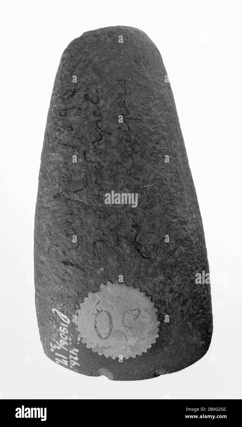 stone chisel, ax, stone, length: 9.4 cm, prehistoric -4000 Stock Photo ...