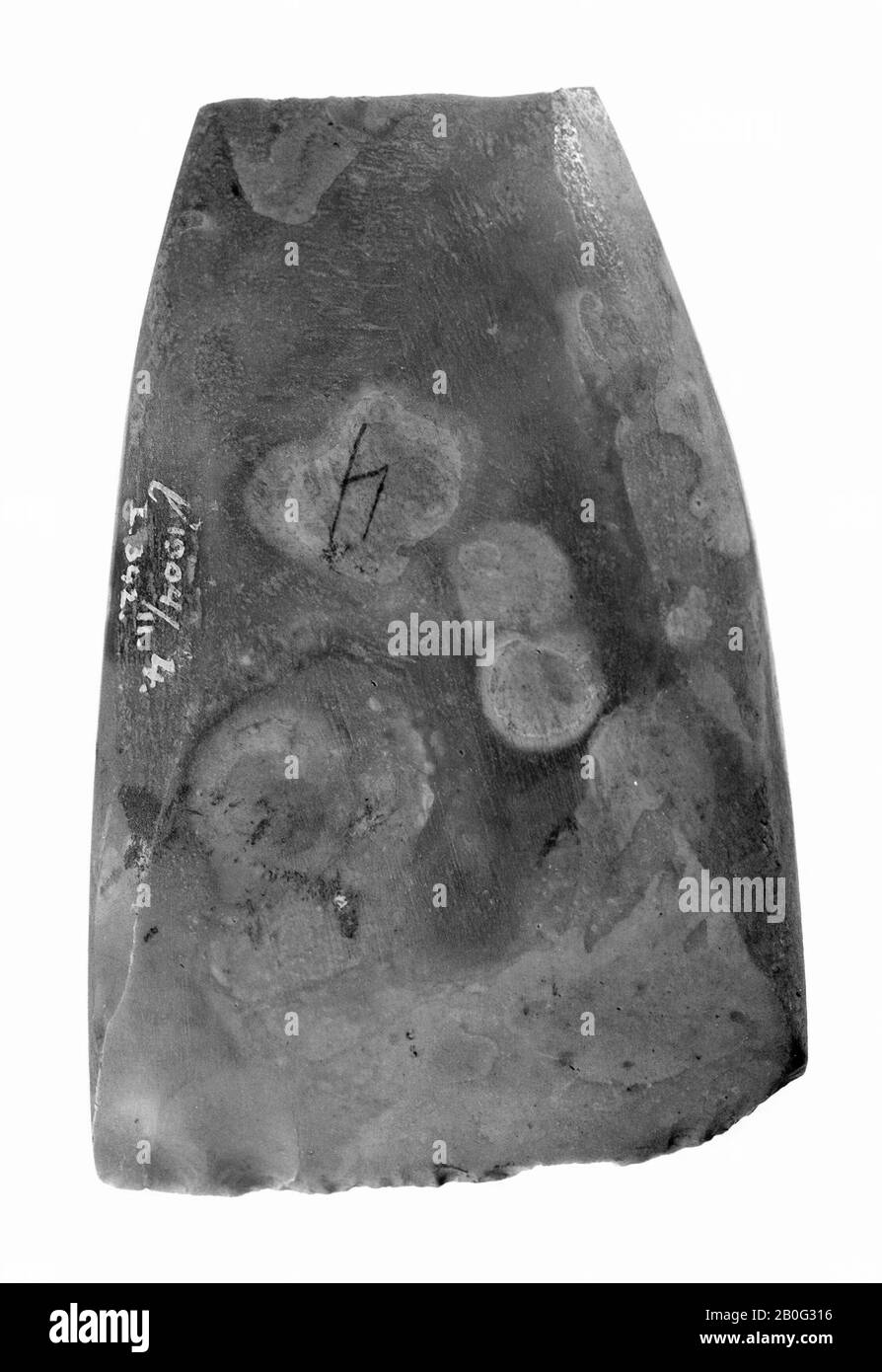 polished ax of flint, ax, stone, flint, length: 9.1 cm, prehistoric ...