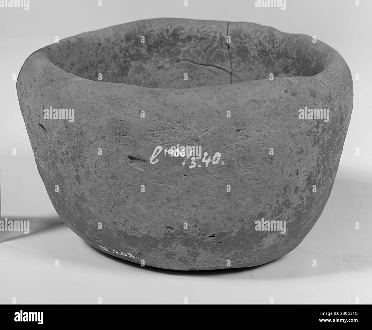 Small pot, coarse pottery with thick wall. Cracks, bee pot, pottery, h ...