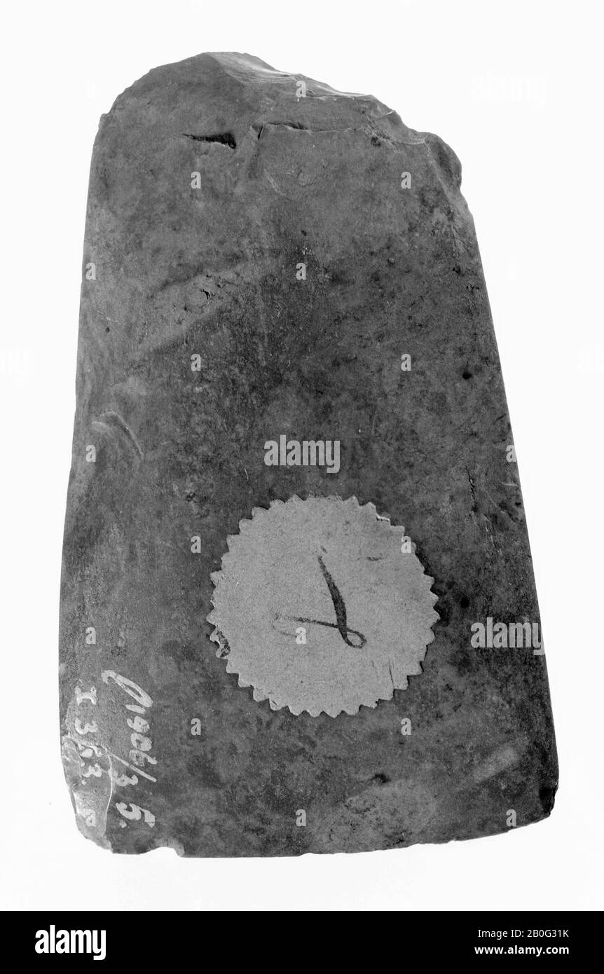 polished ax of flint, ax, stone, flint, length: 8 cm, prehistoric -4000 ...