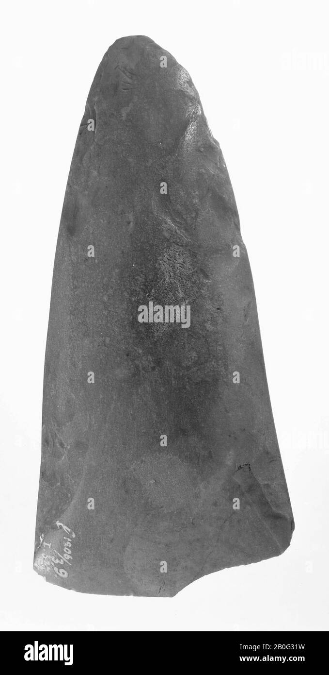 polished ax of flint, ax, stone, flint, length: 15.3 cm, prehistoric ...