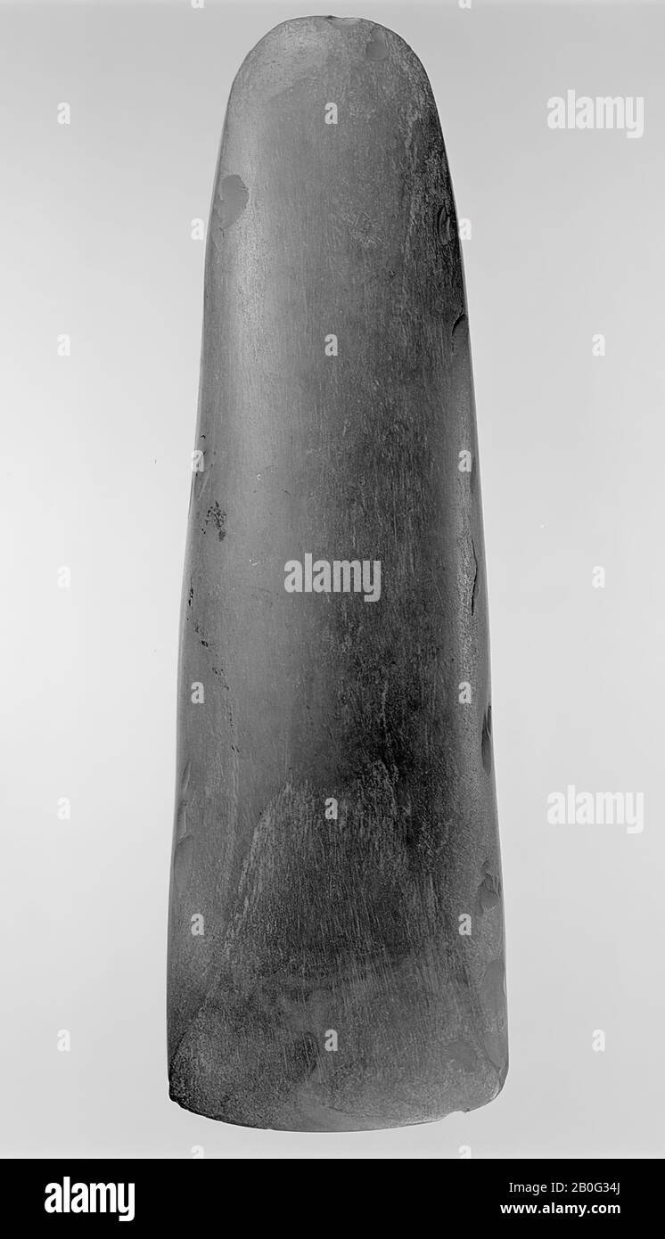 polished ax of brown flint, ax, stone, flint, length: 23.5 cm ...