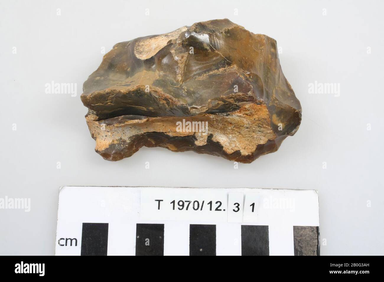 Flint tool, tool, stone, flint, 8.3 x 5.8 x 4.1 cm, prehistoric ...