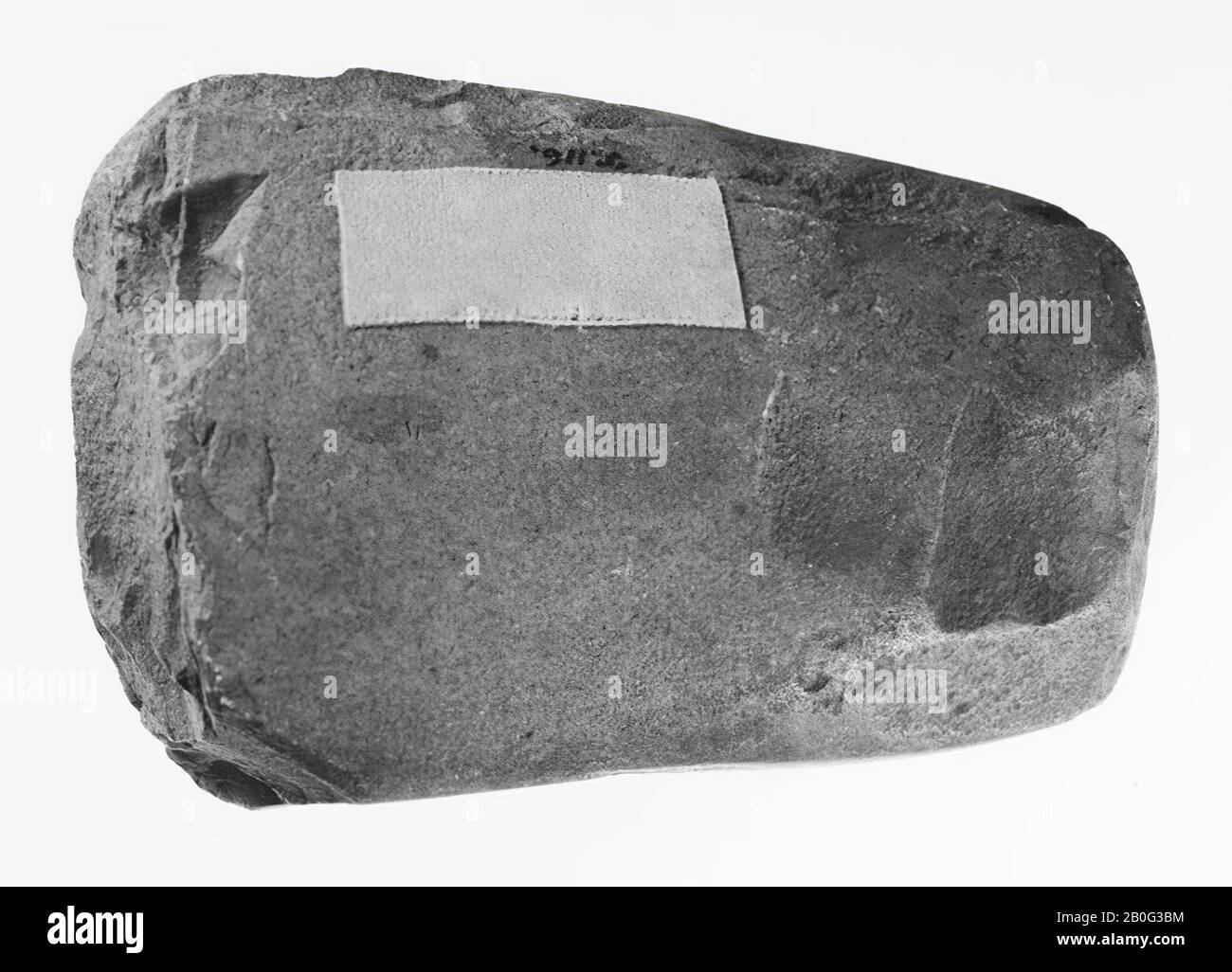 top part of asymmetrical, damaged, sharpened ax, quartzite. Oval ...