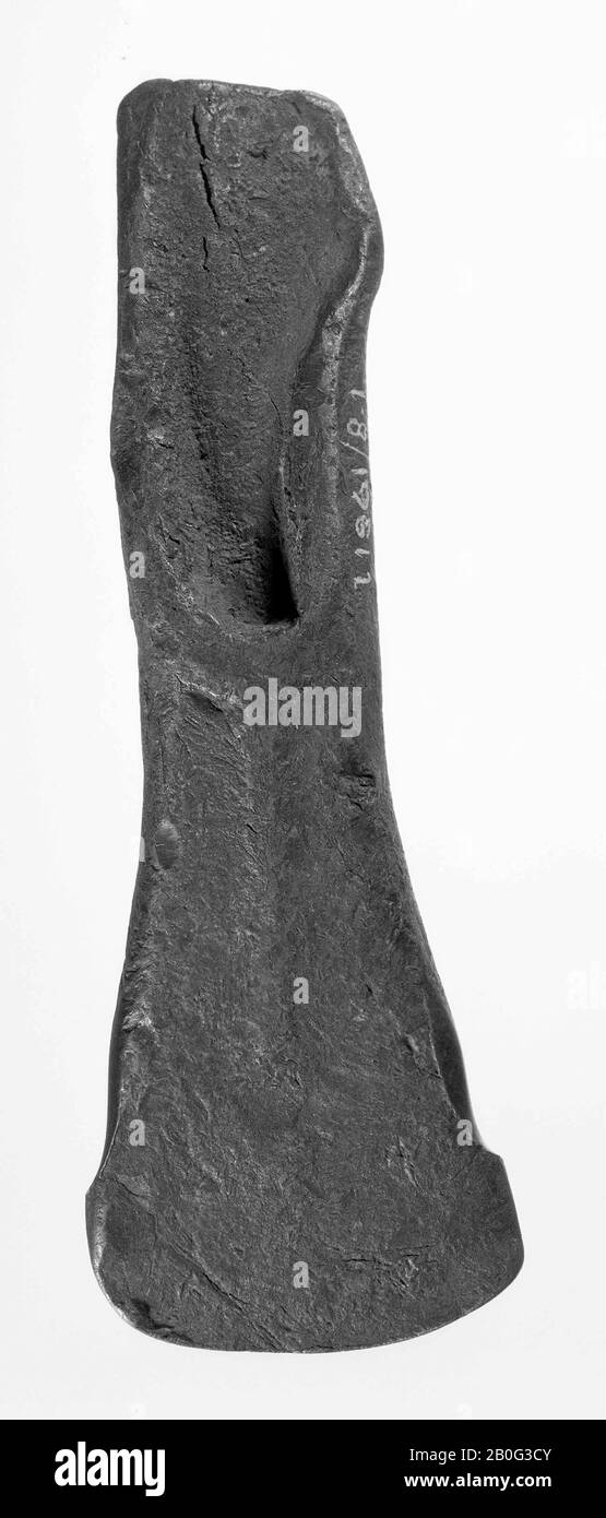 bronze heel ax of irregular shape, formed during casting and Stock ...