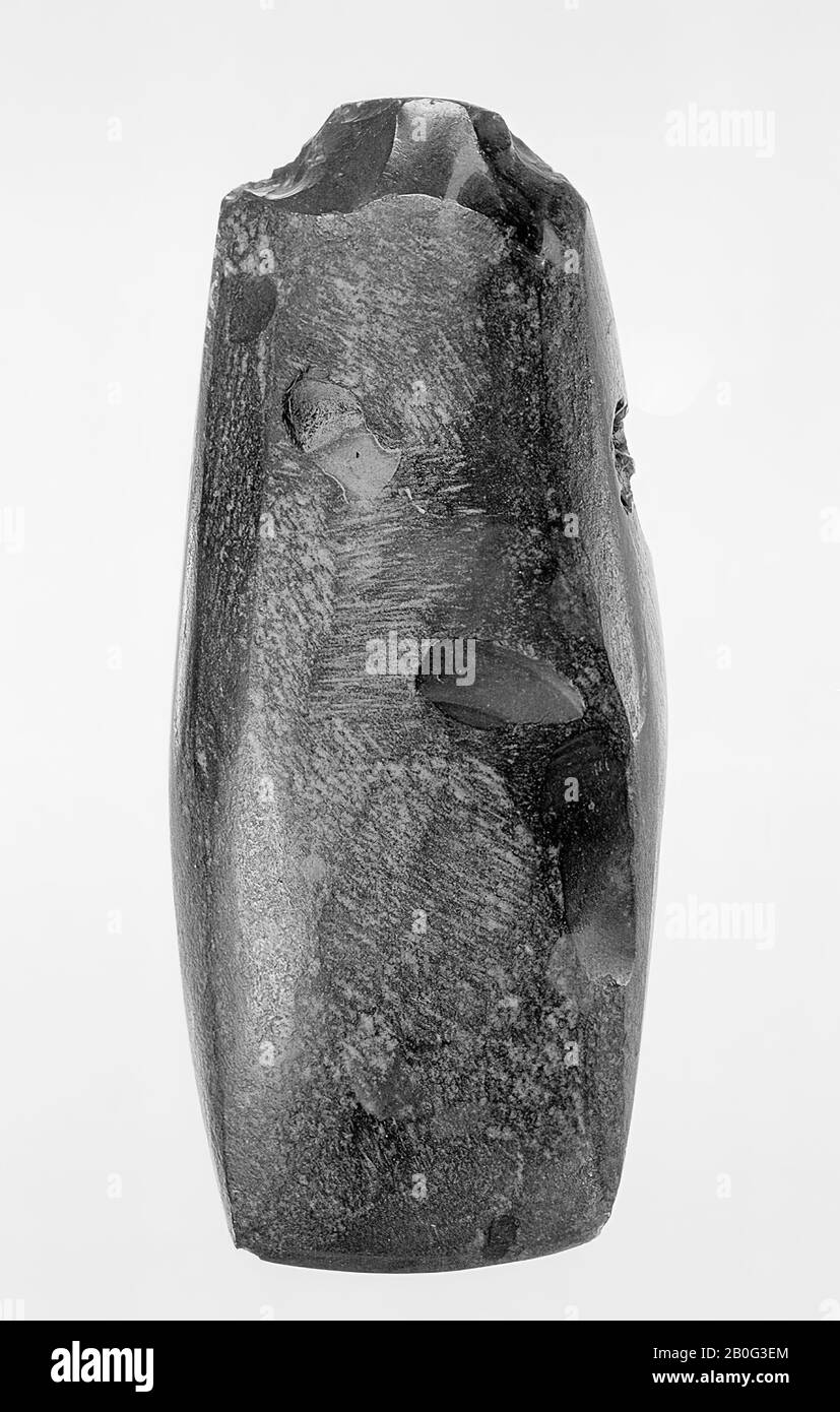 flint chisel with oval section, ax, stone, flint, length: 8,9 cm ...