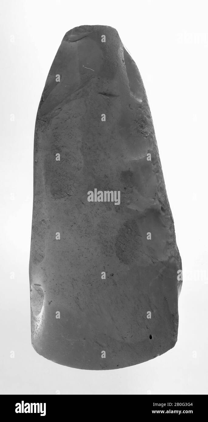 Narrowed flint chisel with straight sides, ax, stone, flint, 12 x 5 cm ...