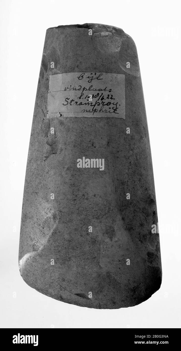 ax of stone, ax, stone, flint, length: 14.2 cm, prehistoric -4000 Stock ...