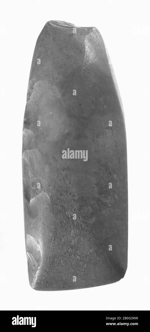 small ax of gray flint. Somewhat damaged, ax, stone, flint, length: 10. ...