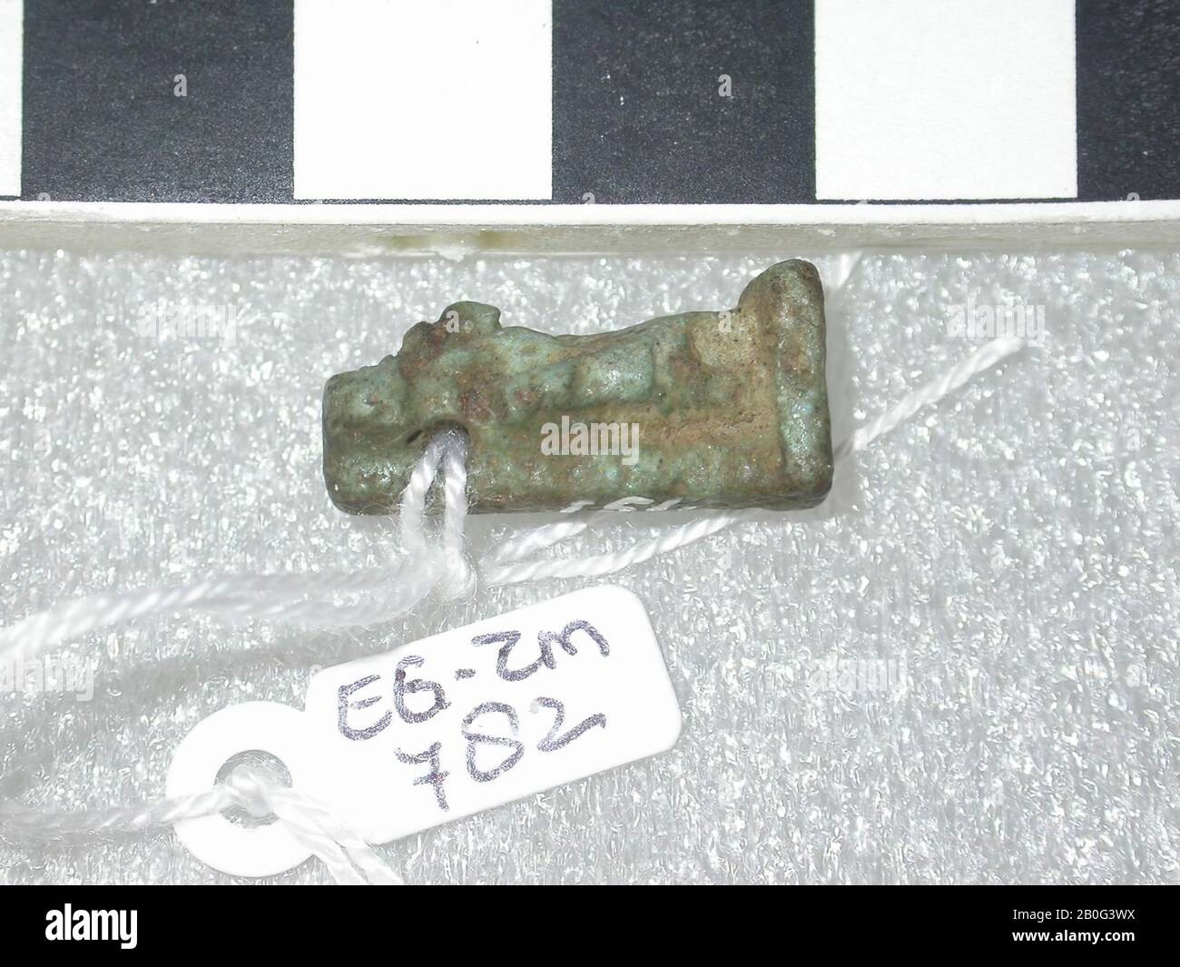 statue, god, Mahes, standing, double crown, feather, amulet, god ...