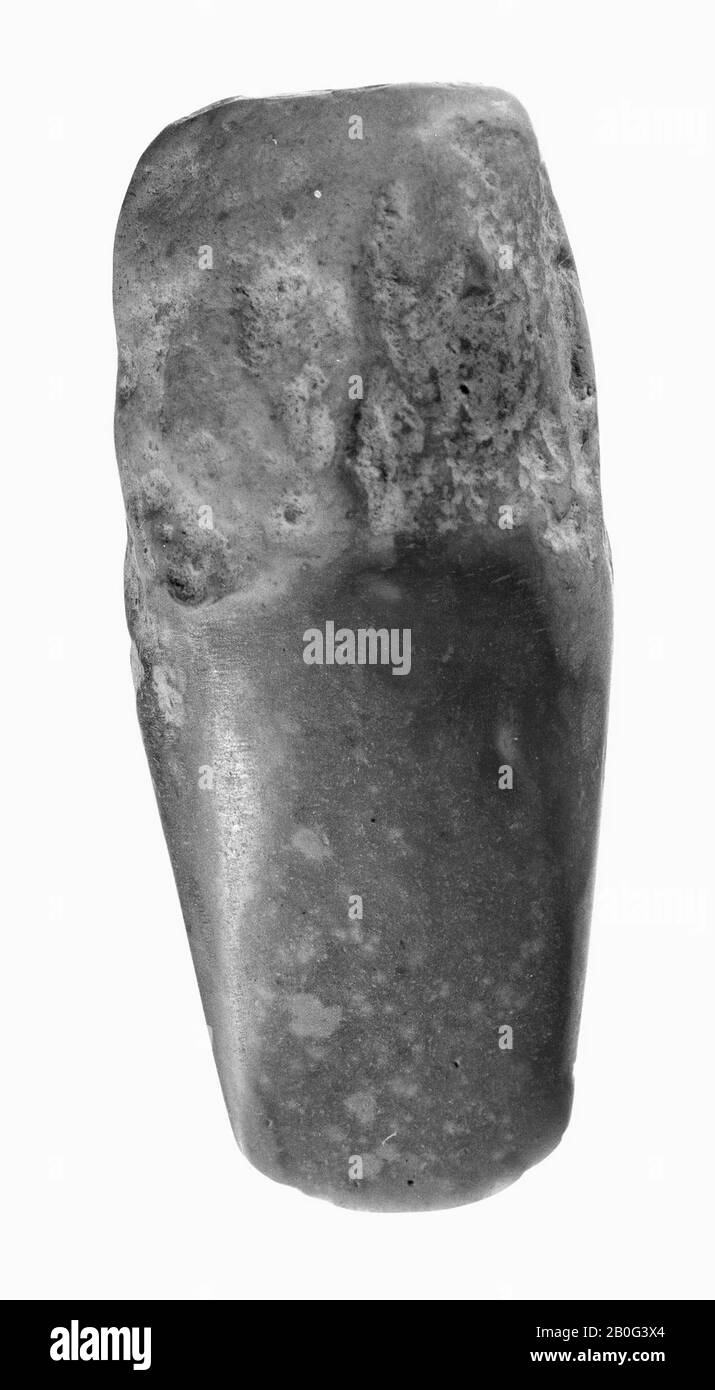 small flint ax, made of a cylindrical flint pipe. Only partially cut ...